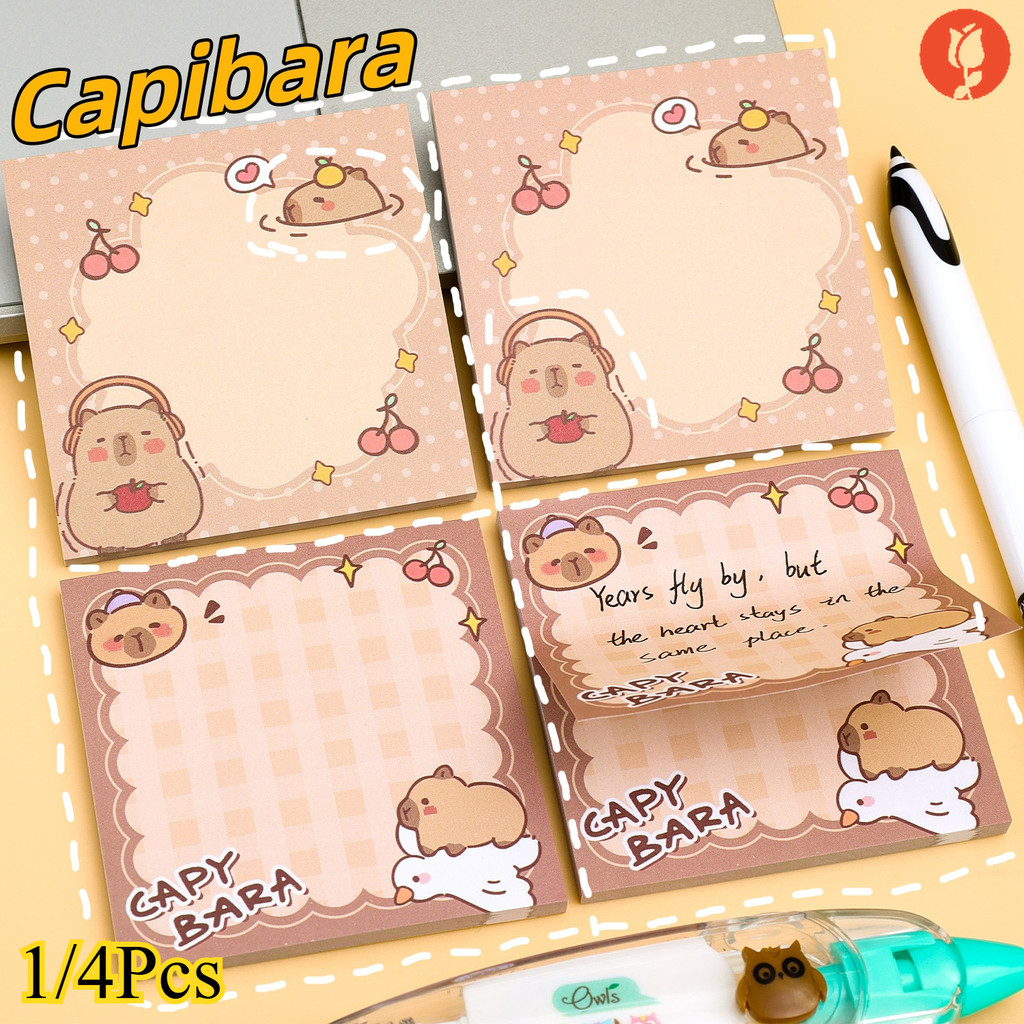 Kawaii Capibara Shaped Post It Stickers - School Learning Office Index ...