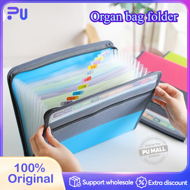 With 13 Pockets A4 Paper Large Expansion Folder Expansion File Manager ...