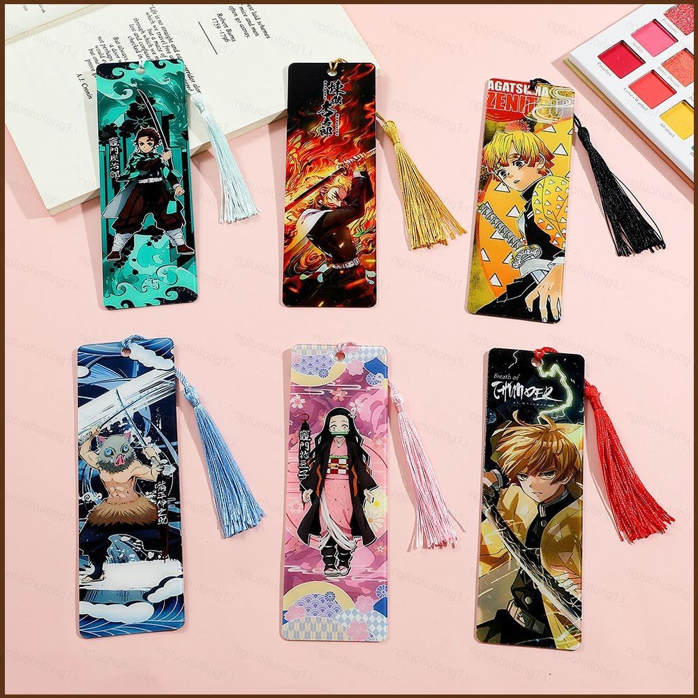 HTG Demon Slayer Amine Acrylic Tassels Bookmark Gift For Kids Tanjirou ...