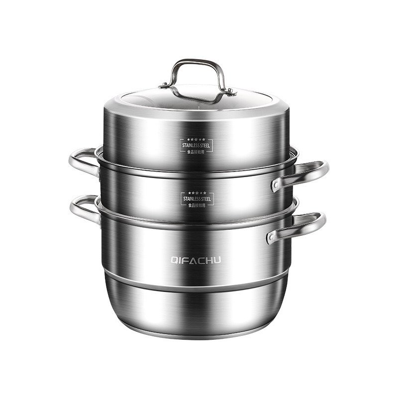 Pengukus Qiao 304 keluli tahan karat isi rumah menebal tiga lapisan ...