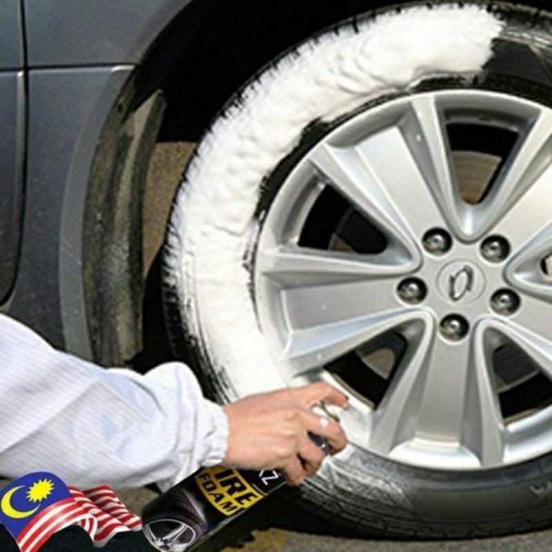 Tyre Foam Spray Pengilat Tayar Shine Kilat Bersih Semburan Buih Extra ...