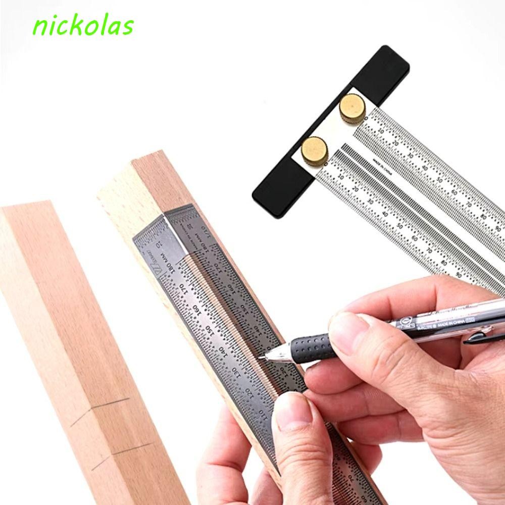 NICKOLAS T-Type Hole Ruler, High-Precision Scale Stainless Scribing ...