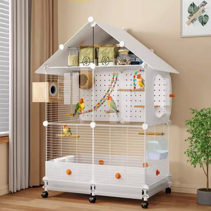 2/3-Tier Large Parrot Cage for Budgies, Cockatiels, Lovebirds & Hwamei ...