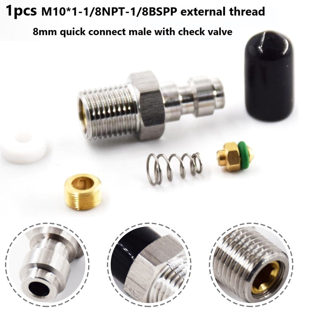 [AU] 8mm Male Thread Quick Connect Valve PCP Filling With Valve M10*1 1 ...