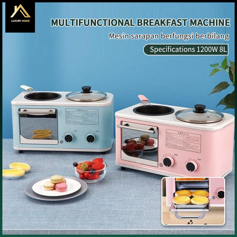 1200W 8L 4 in 1 Multifunction Breakfast Machine Mini Oven Bread Toaster ...