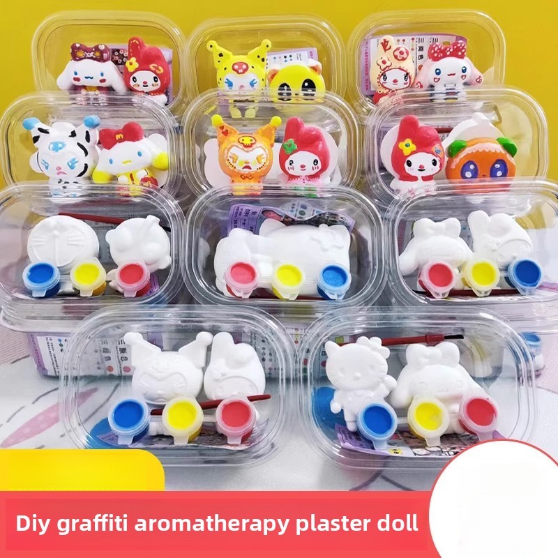 Children's mini plaster doll coloring DIY painting graffiti small ...