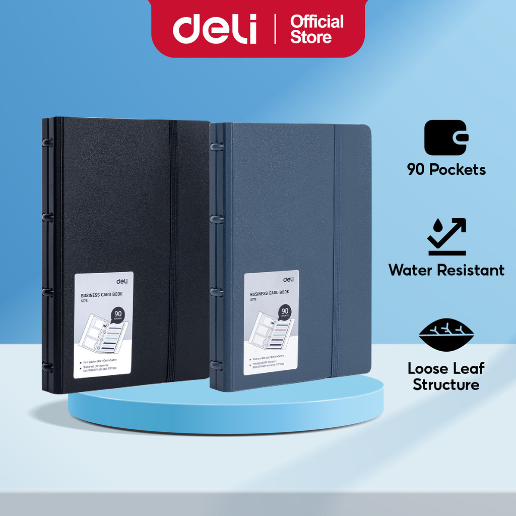 Deli Business Card Album 90 pockets Waterproof Kad Holder Binder Photo ...