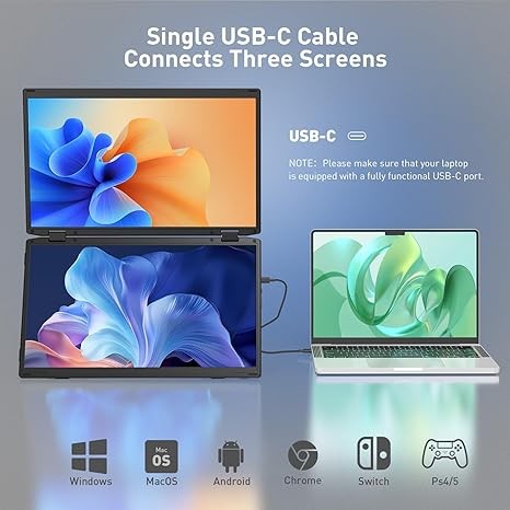 OFIYAA M4 15.6-inch dual screen upright high-definition laptop extended ...