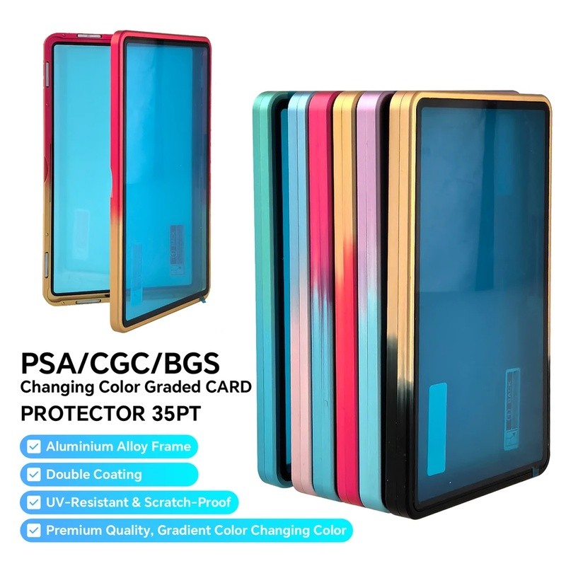 Gradient Color Metal Graded Cards Protector Case for PSA/BGS Slab, UV ...