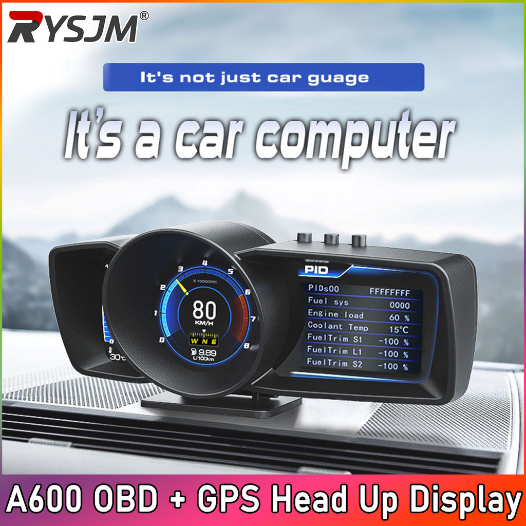 A600 GPS+OBD2 System Gauge Meter Car GPS Alarm Speed Head-Up LCD ...