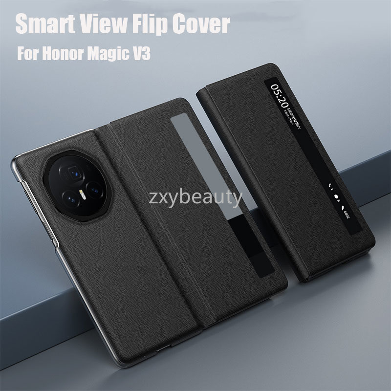 Honor Magic V3 5G 2024 Case Magnetic Smart Flip View Leather Protective ...