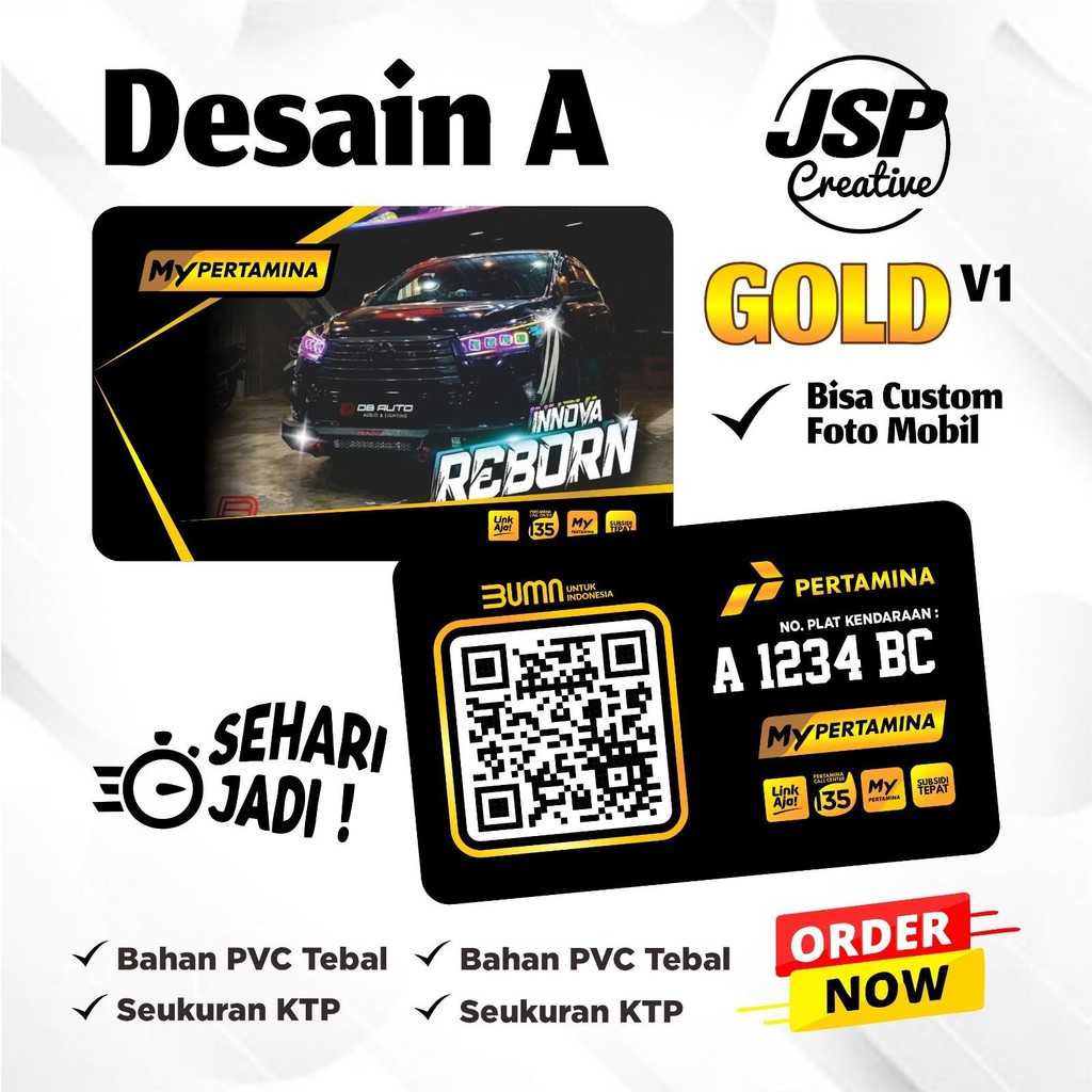 Jsp Printing - New Pertamina Gold Design Card with Car Photo - Card ...