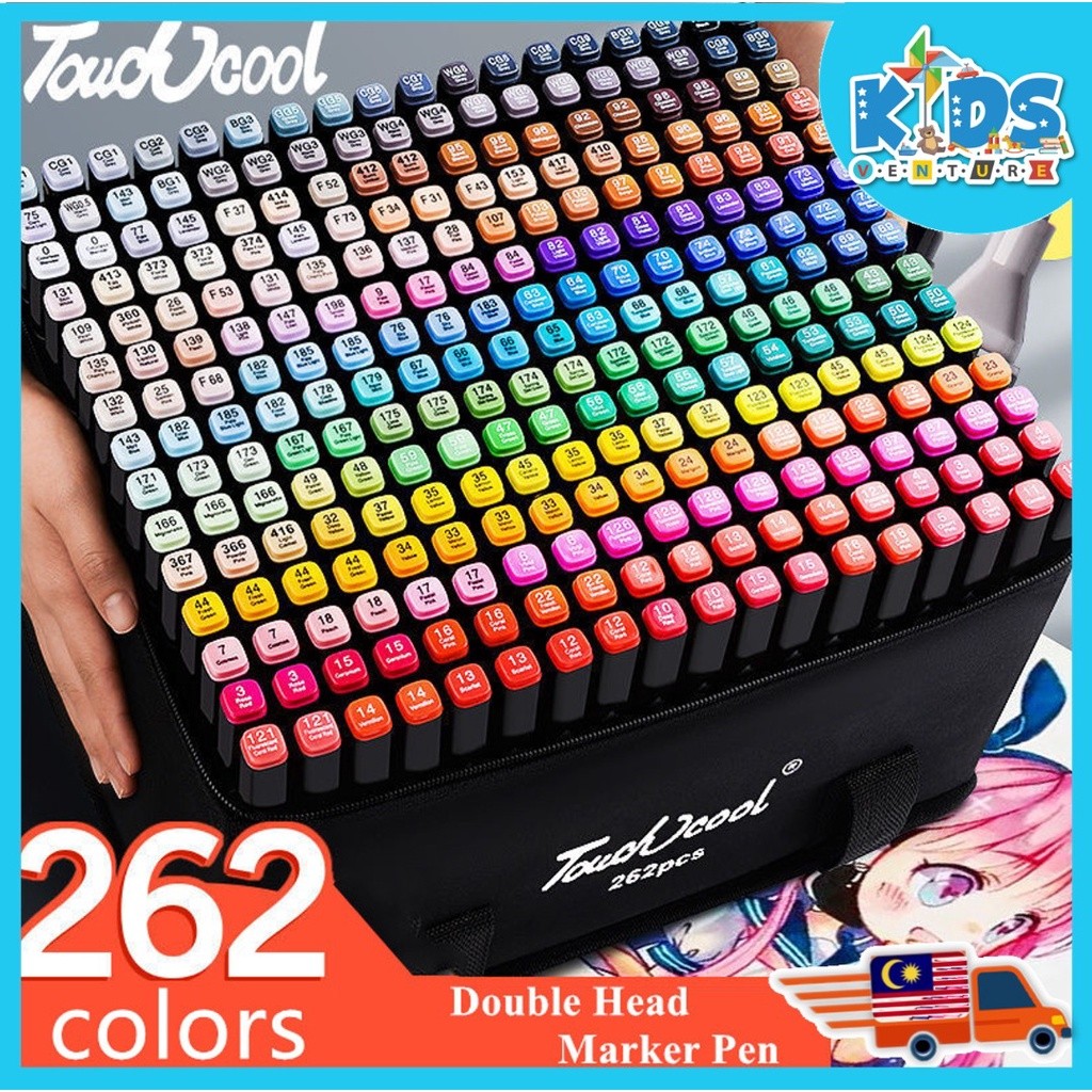 168/204/262pcs Touch Cool Art Markers Drawing Pen Brush Pen Manga ...