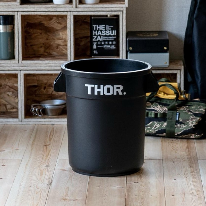 THOR Round Container with Lid Set - 23L Medium Capacity Dust Bin Trash ...