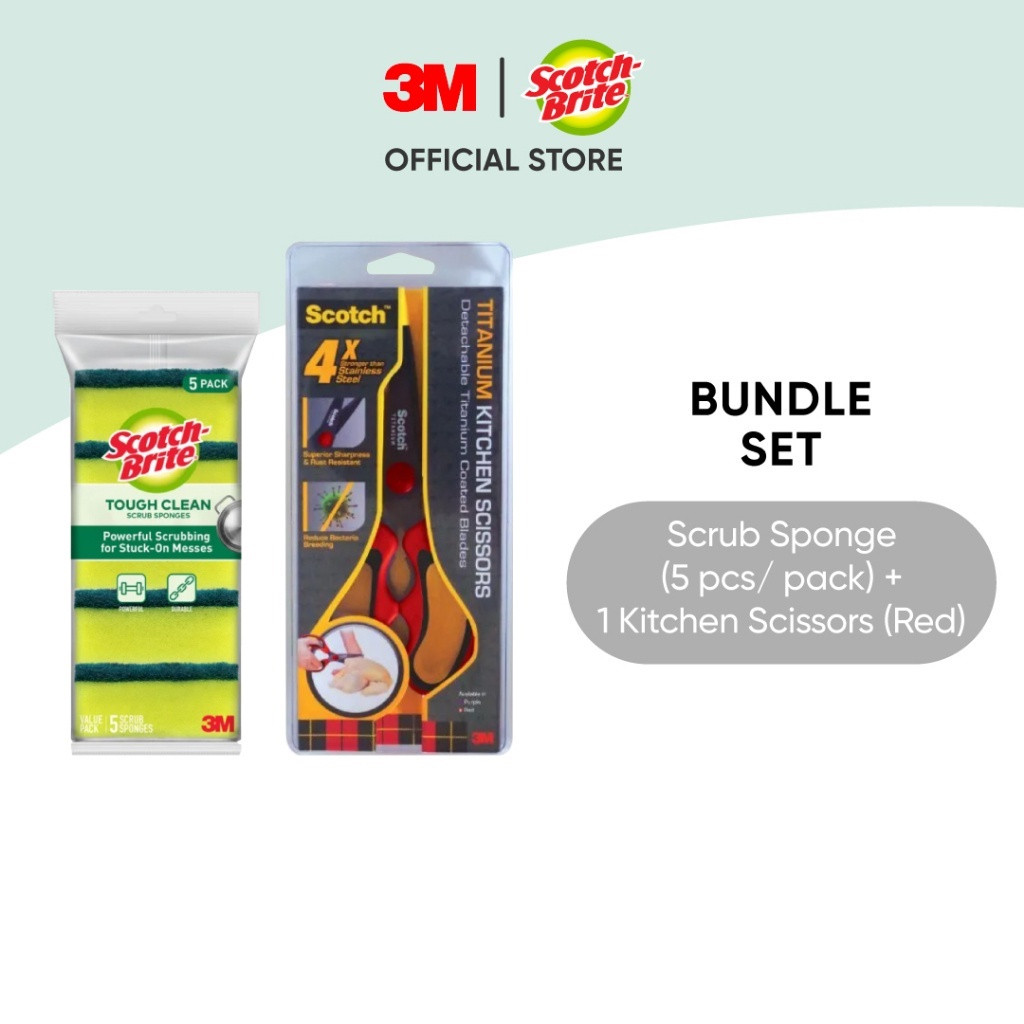 3M™ Scotch-Brite® Tough Clean Scrub Sponge and Scotch™ Titanium Kitchen ...
