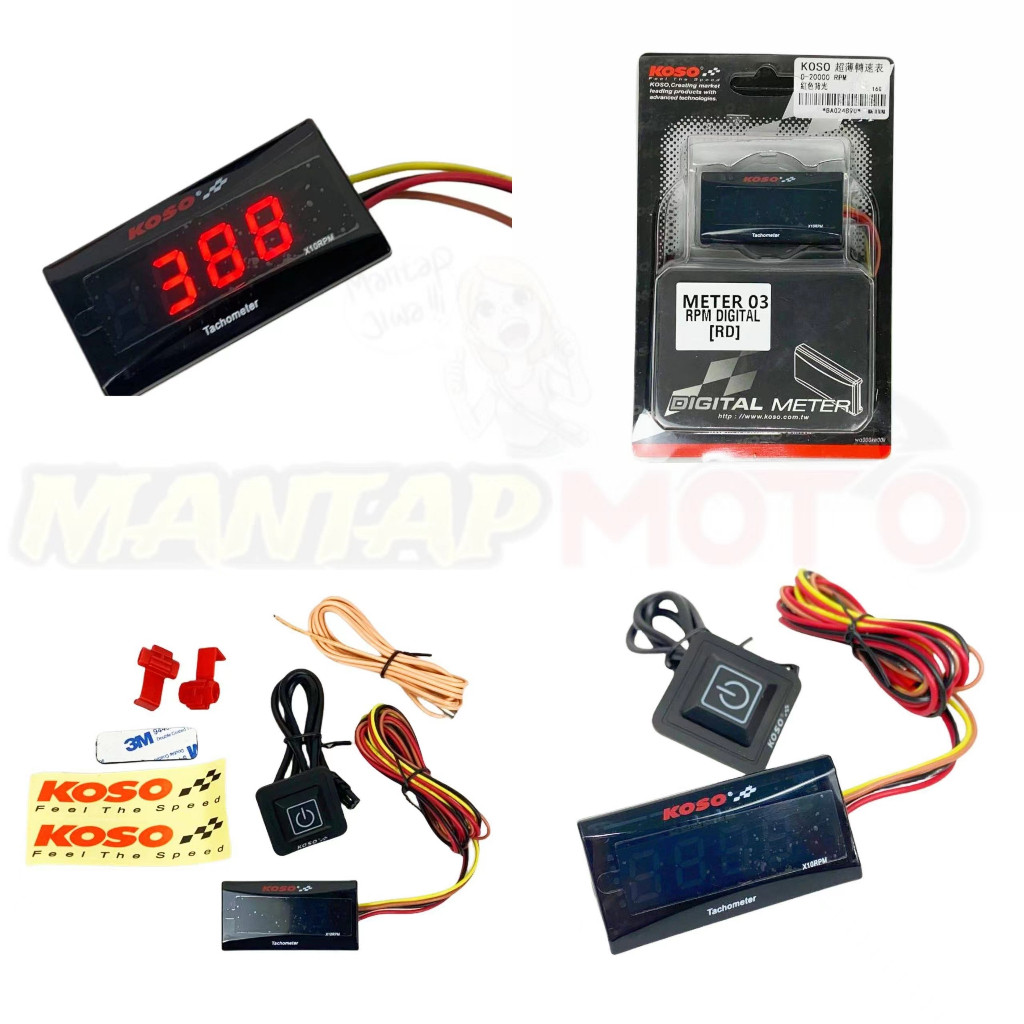 KOSO MINI PRM METER DIGTAL SQUARE LCD DISPLAY METER TACHOMETER | Shopee ...