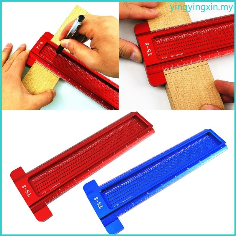 YIN 8inch Precision Woodworking Tools Aluminum Scale Ruler T-type ...