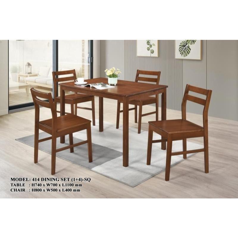 Harga Kilang Solid Wood Dining Room Set 1 Dining Table Meja Makan 4 ...