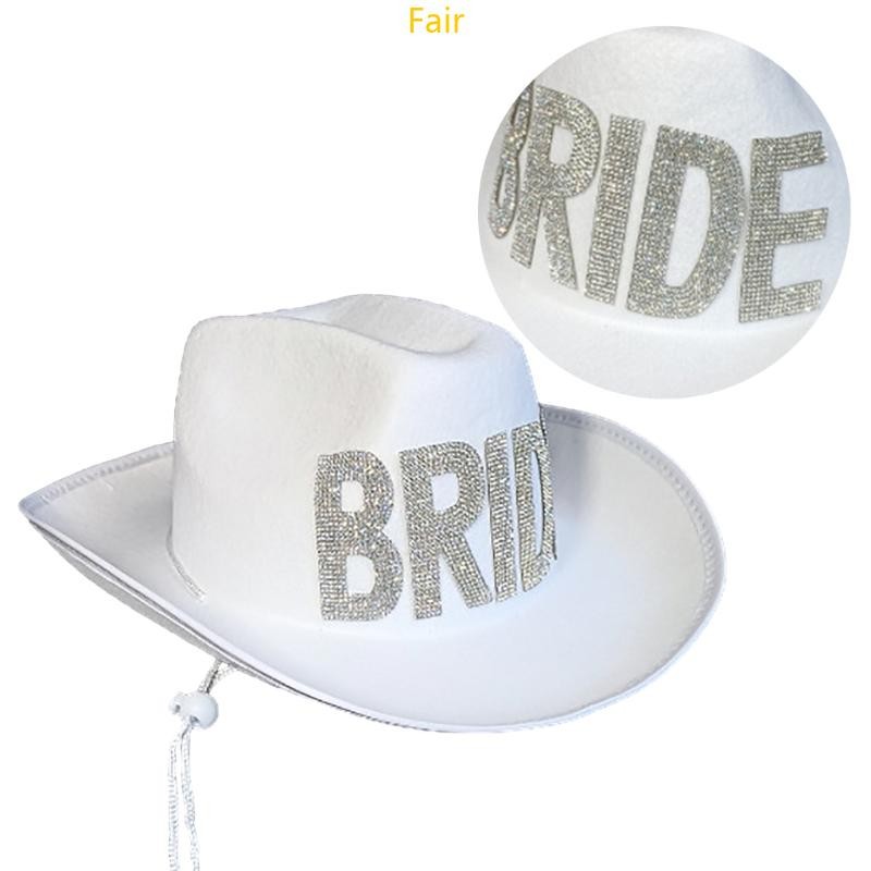 Fair Women Cowboy Hat Wide Brim Bride Cowgirl Hat Bachelorette Party ...
