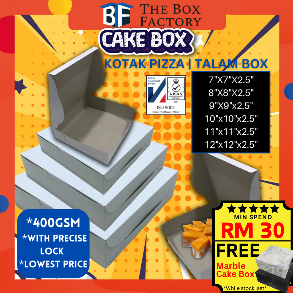 TBF Kotak Kuih Talam Box Cake Box 💪🏻EXTRA THICK Pizza Box / Kotak Kek ...