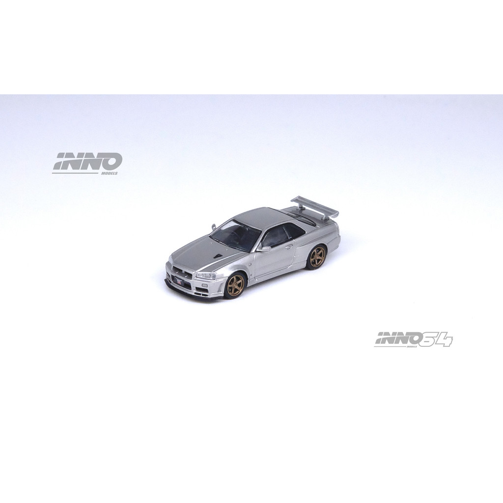 Inno 1: 64 NISSAN NISSAN GTR R34 V-Spec II Silver Gray Alloy Car Model ...
