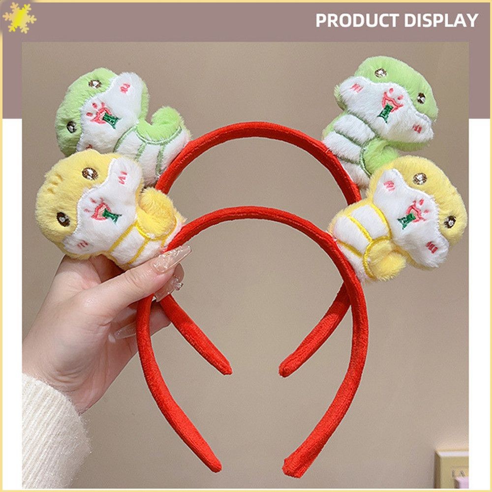 2025 Year Of The Snake New Year Headband Plush Cute Cartoon Snake ...