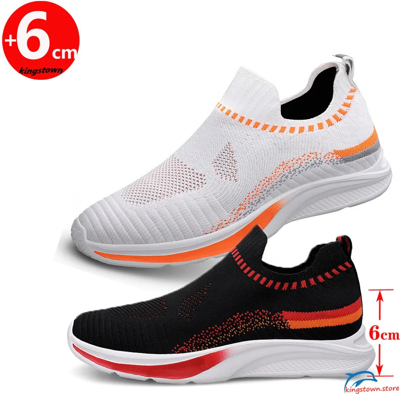 Loafers Men's Chunky Elevator Shoes Sneakers Height Increase 6CM Plus ...