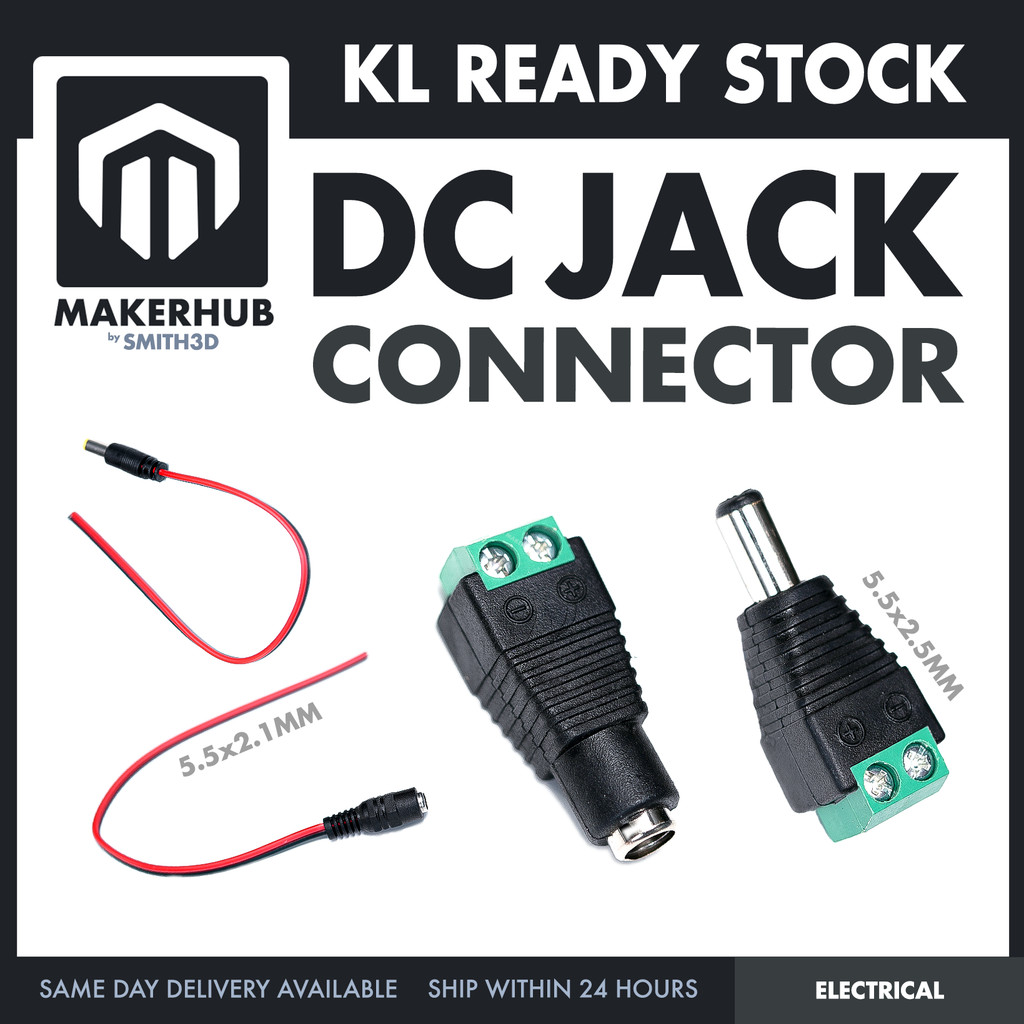 5.5x2.1mm DC Power Male Connector Plug Jack Adapter for Arduino DIY ...