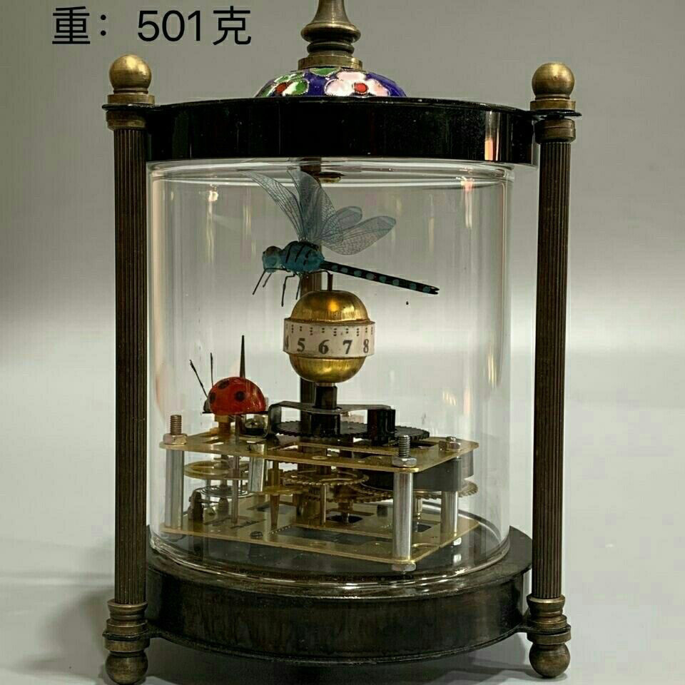 Official Mechanical Table Clock Living Room Antique Dragonfly Round ...