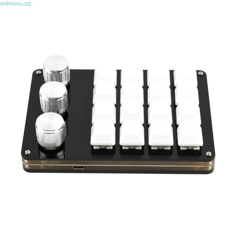redsunaa 16Keys Keyboard Macropad with 3 Knob Programming Keypad for ...