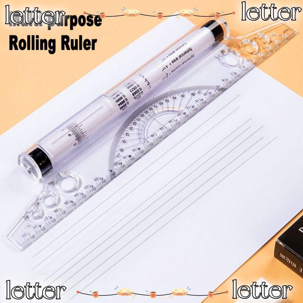 LETTER Parallel Roller Ruler, 15/30CM Plastic Math Drawing Ruler ...