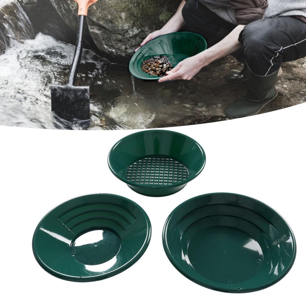 Xiyijia Gold Panning Kit Green 15 and 14 Inch Round Pan 13.8 Sieve ...