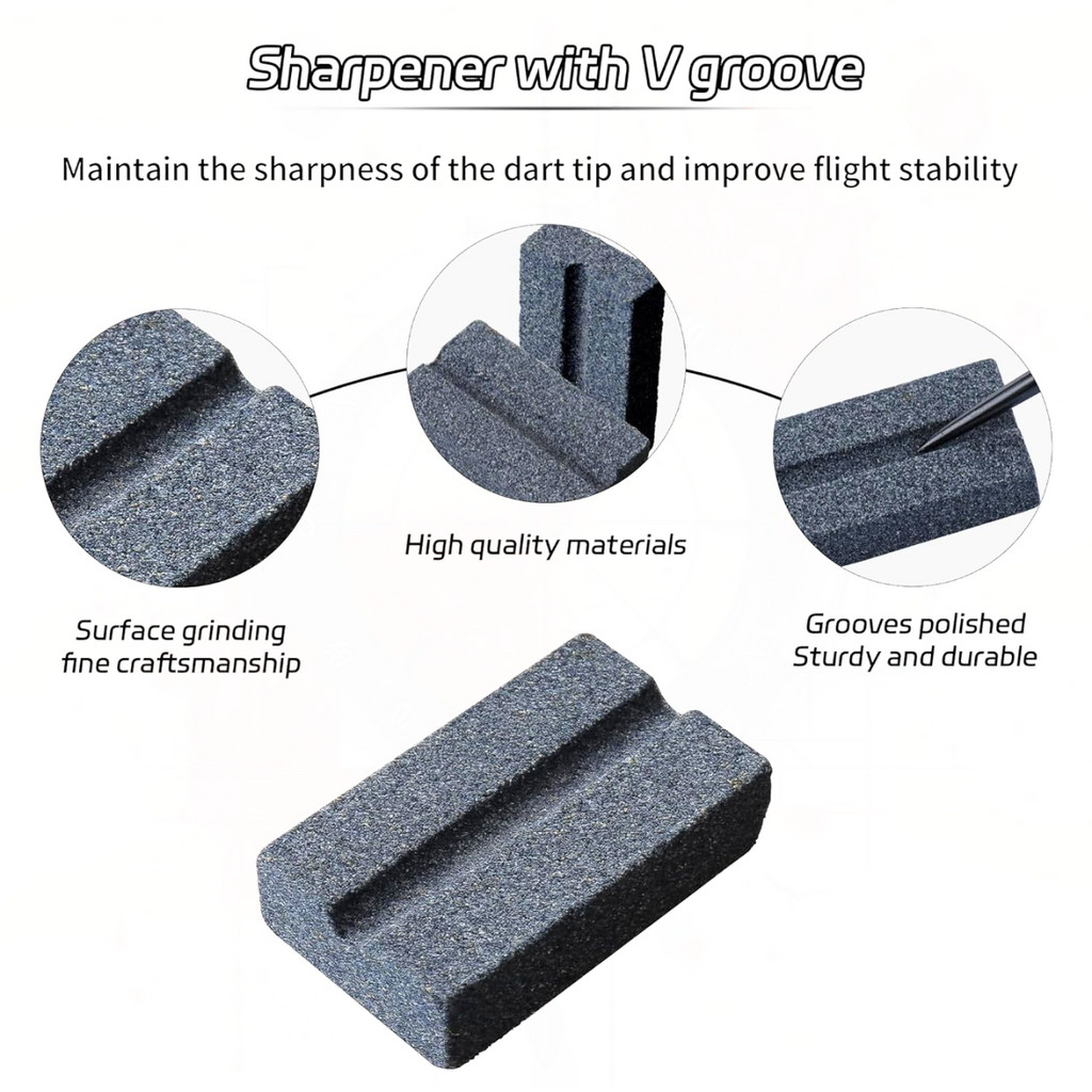 FIRMCROSS Dart Sharpener - V Sharp Design Sharpening Stone Steel Tip ...