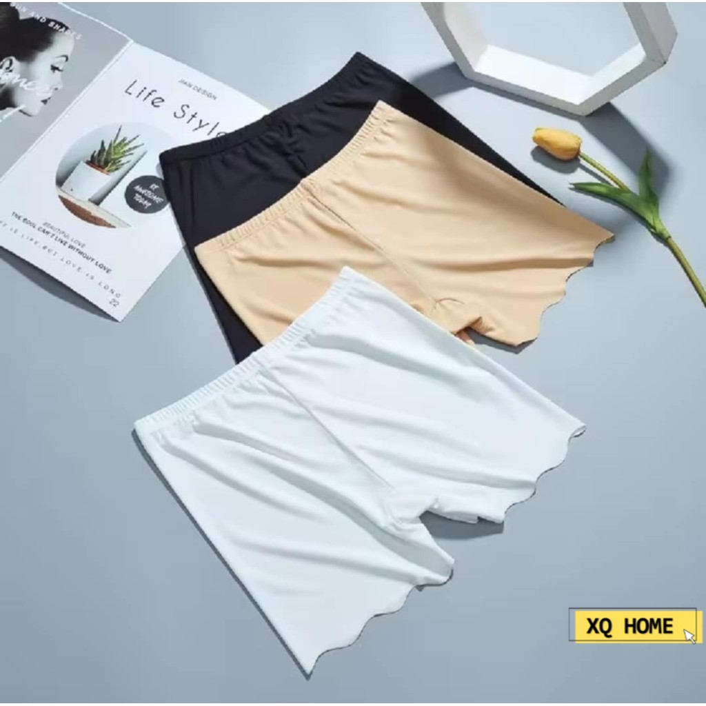Women's Ice Silk Seamless Safety Pants Thin Seamless Bottoms Non ...