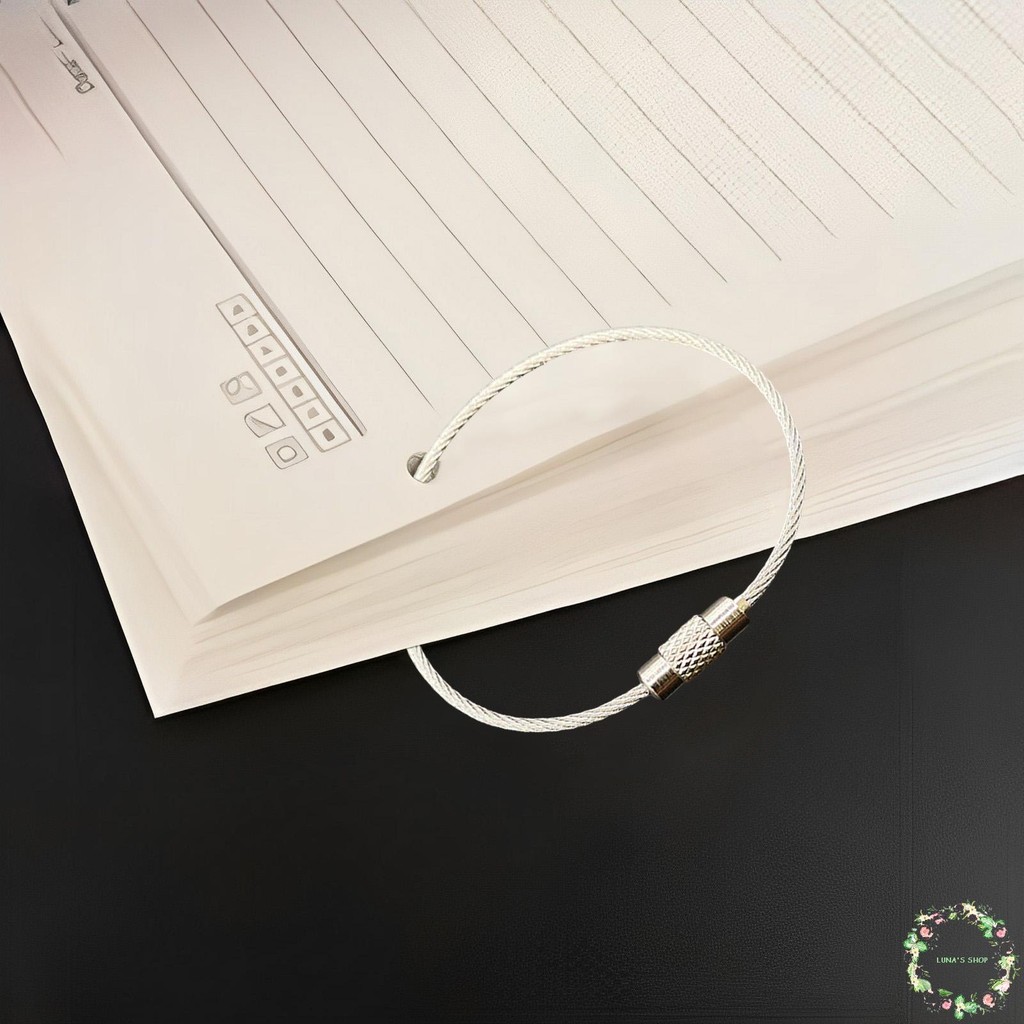 Steel Wire Keychain Cable Loop Screw Lock Rope Heavy Duty Luggage Tags ...