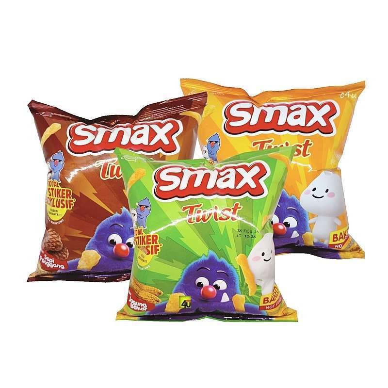 Smax Twist Snack Snacks 40 Gr Roasted Corn, Cheese, Roast Beef Flavor ...