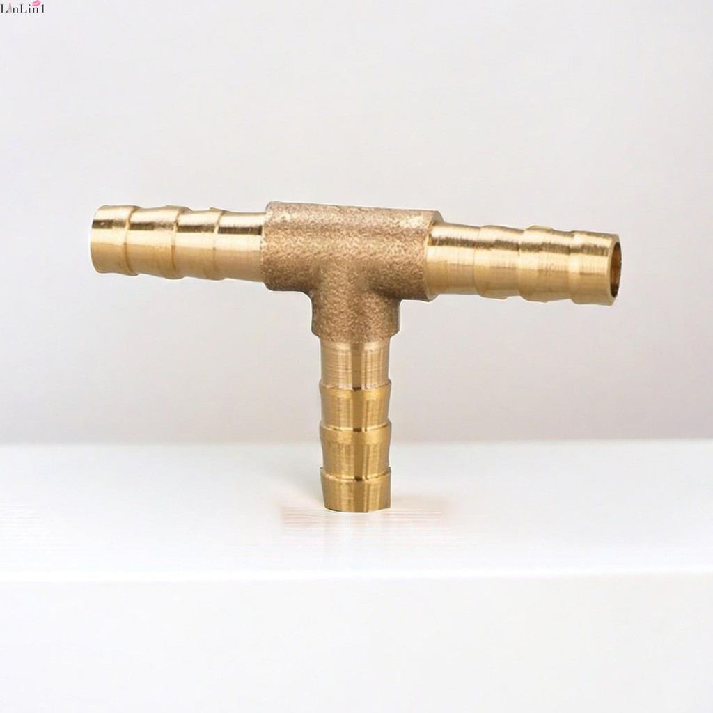6mm Brass Tee Barb Fittings T-Shaped 3 Way Barbed Connector for Air ...