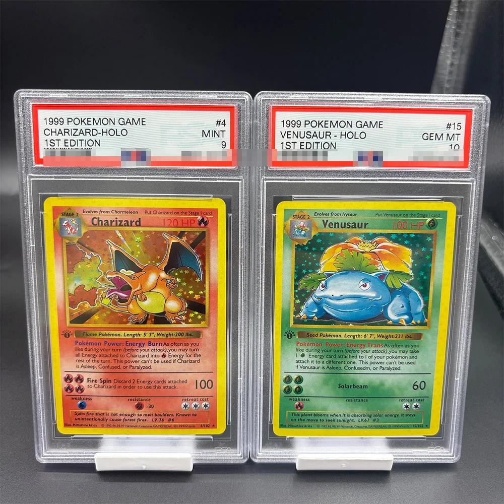 DIY PSA10 1999 PTCG GAME English Version 1ST EDITION CHARIZARD BLASTOISE Collection Card ...