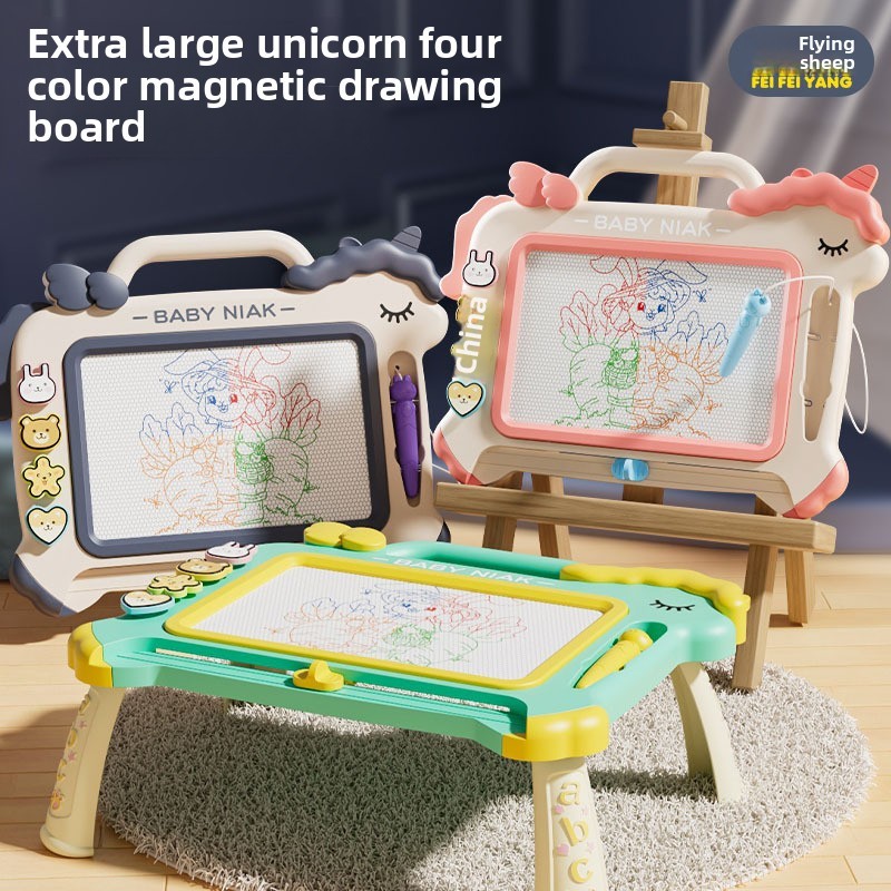 Children's drawing board Magnetic baby drawing board table Baby color ...