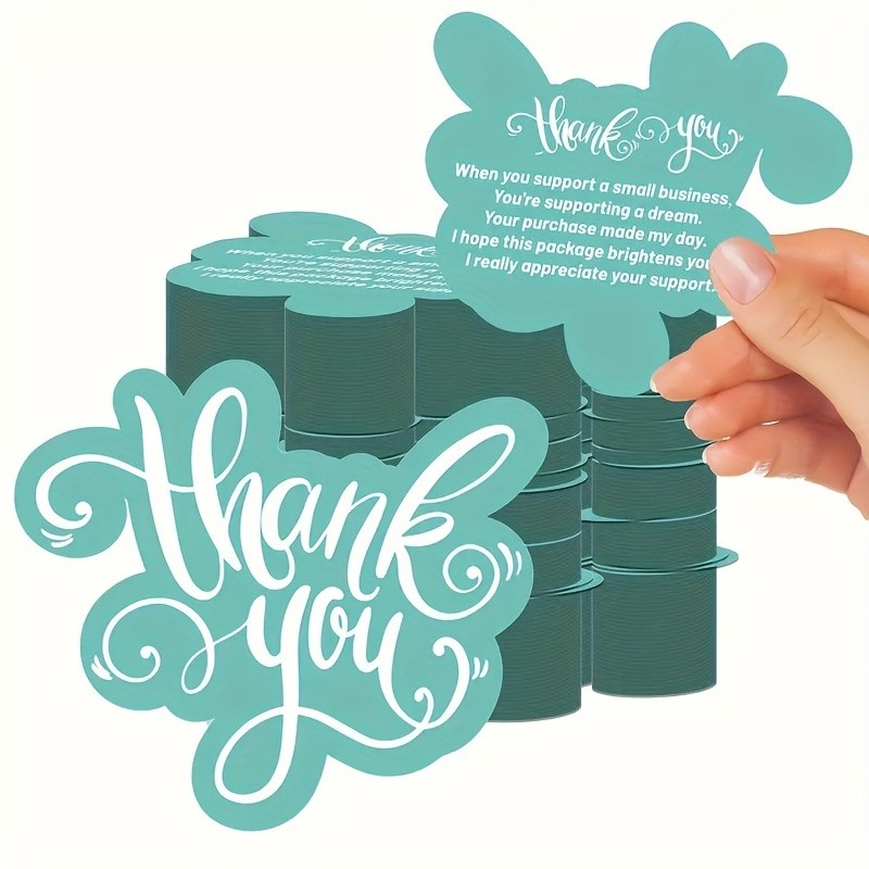 [LC] 50 sheets Unique Thank You Card for Small Business double-side ...