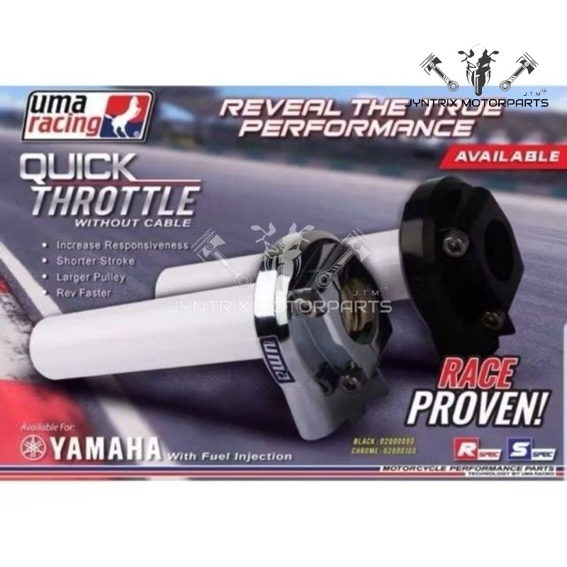 UMA RACING QUICK THROTTLE FAST THROTTLE PIPE Y15ZR Y16ZR BLACK / CHROME ...