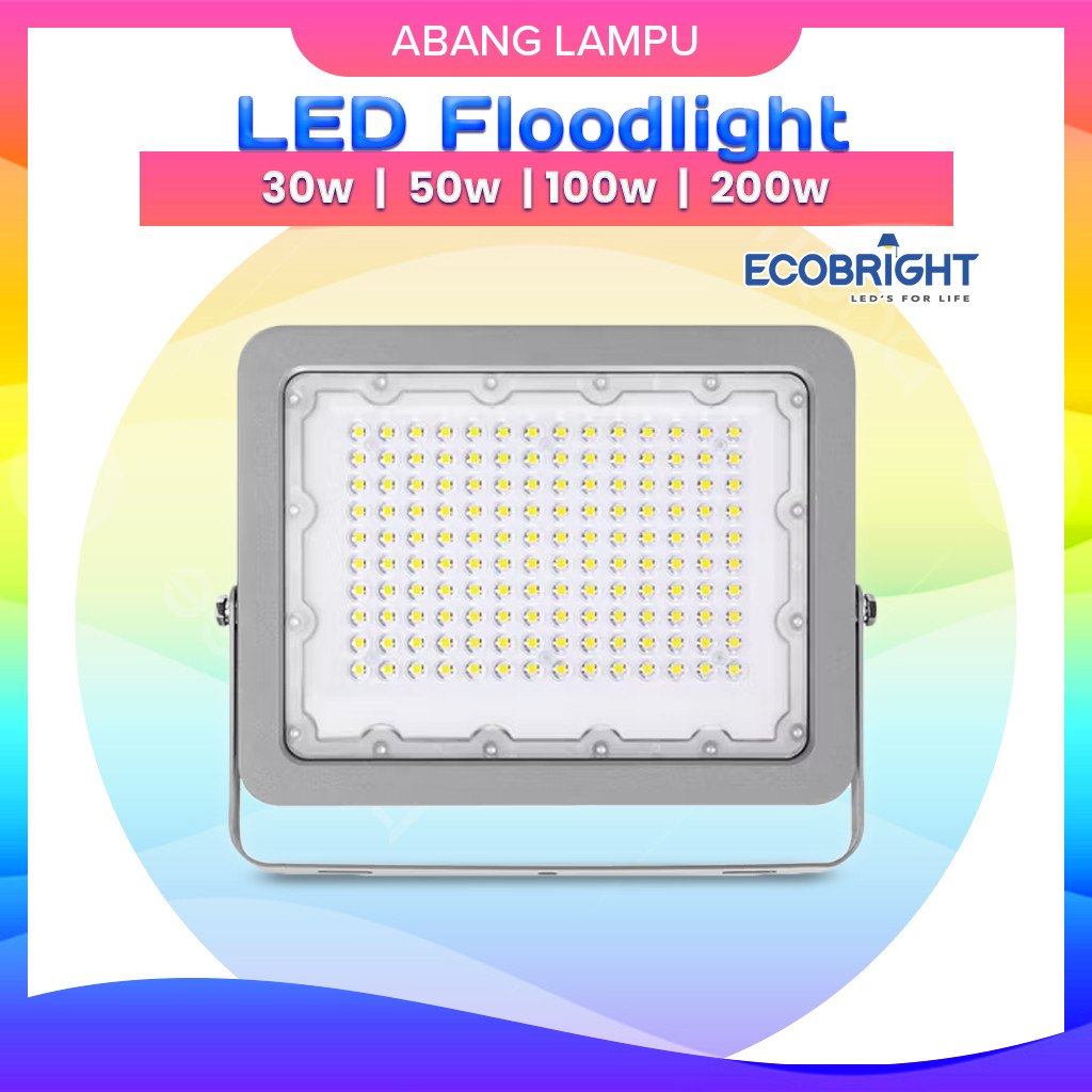 Ecobright LED Floodlight 30W/50W/100W/200W Floodlight IP65 Weatherproof ...