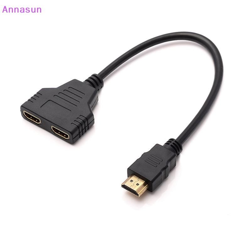 Annasun 1080P HDMI Splitter Adapter Cable 2 Dual Port Y Splitter 1 In 2 ...