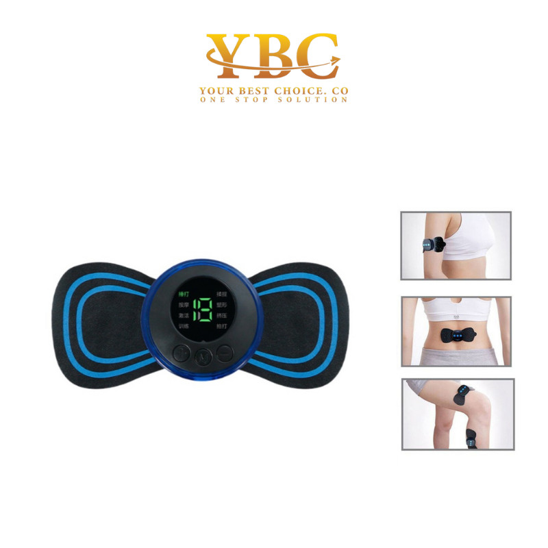 EMS Neck Massage Stickers USB Rechargeable Portable Mini Electric ...