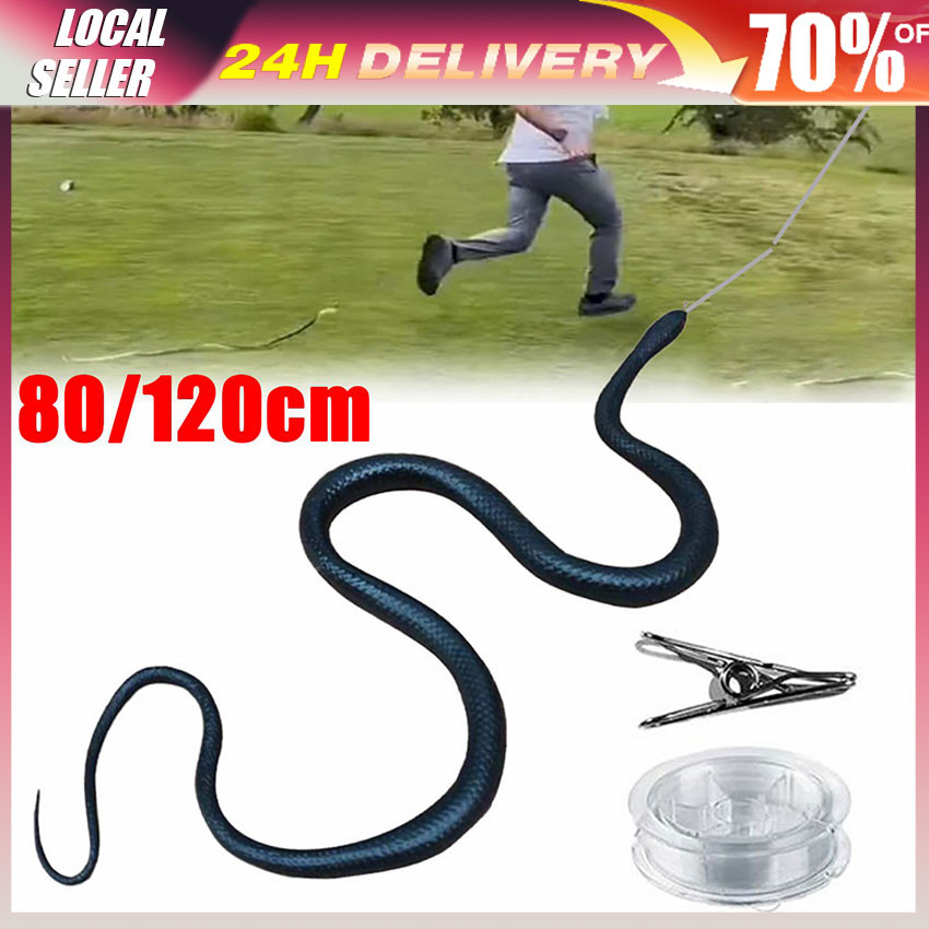 Realistic Rubber Snake 80/120cm Rubber Prank Snake with String Fake ...