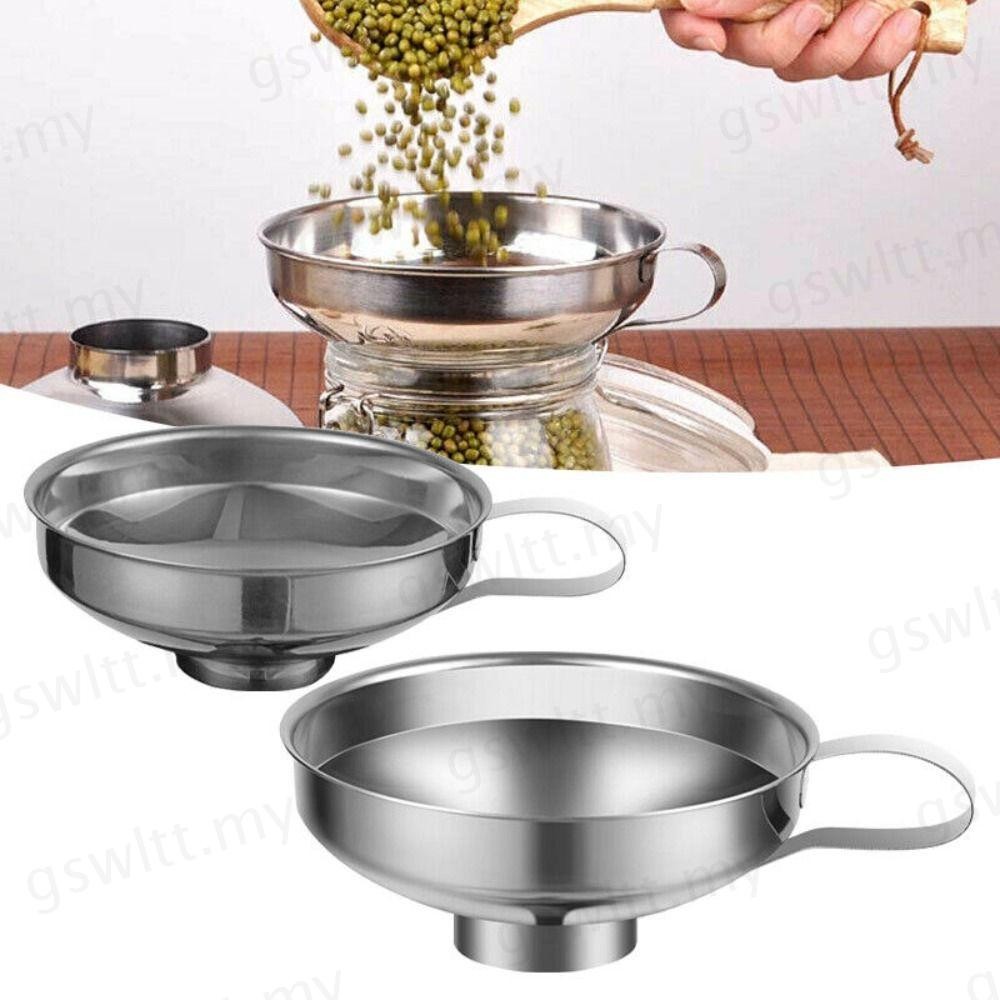 GSWLTT Kitchen Funnel, Wide Mouth Silver Jam Funnel, Filter Tool ...