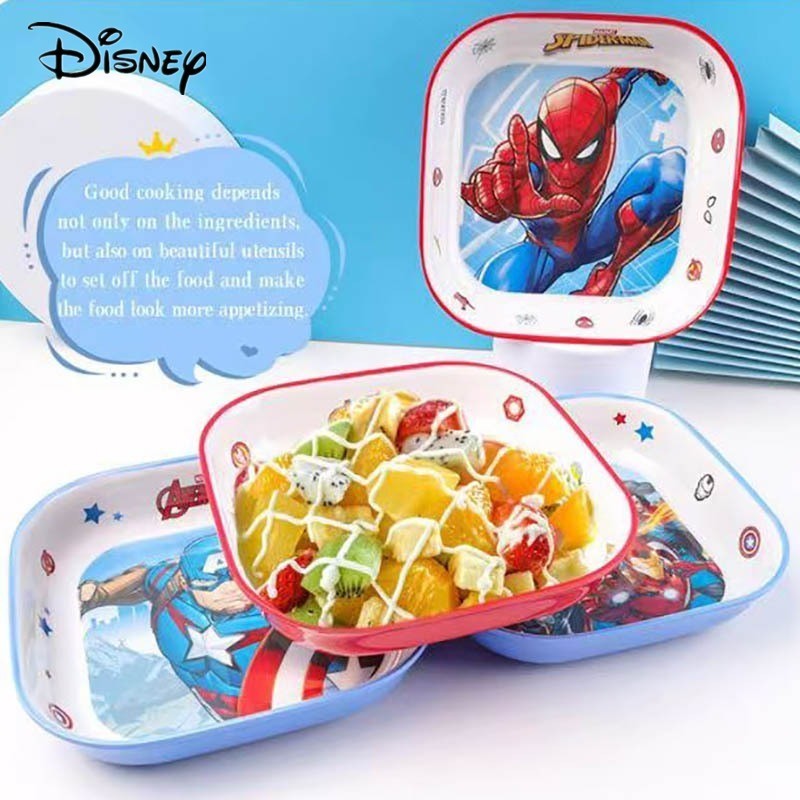 Disney Marvel Spider-Man Square Plate and Utensils Set for Children ...