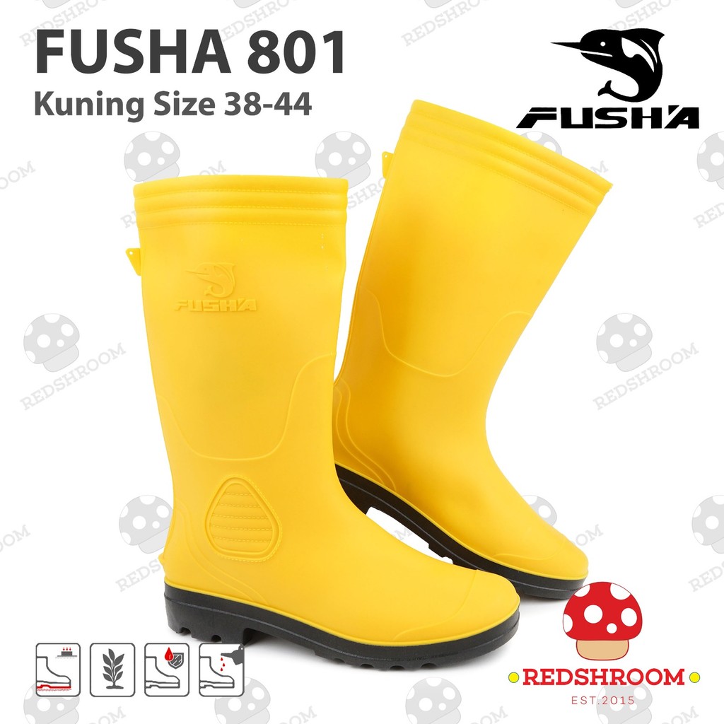 LOKAL Fusha 801 YELLOW High Boots Anti Slip Water Flexible Comfortable ...