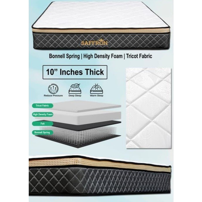 🔥𝙎𝙏𝑶𝑲 𝙏𝑬𝑹𝑺𝑬𝑫𝑰𝑨🔥5 Tahun Jaminan 10 Inci Spring Tilam Bonnell Spring ...