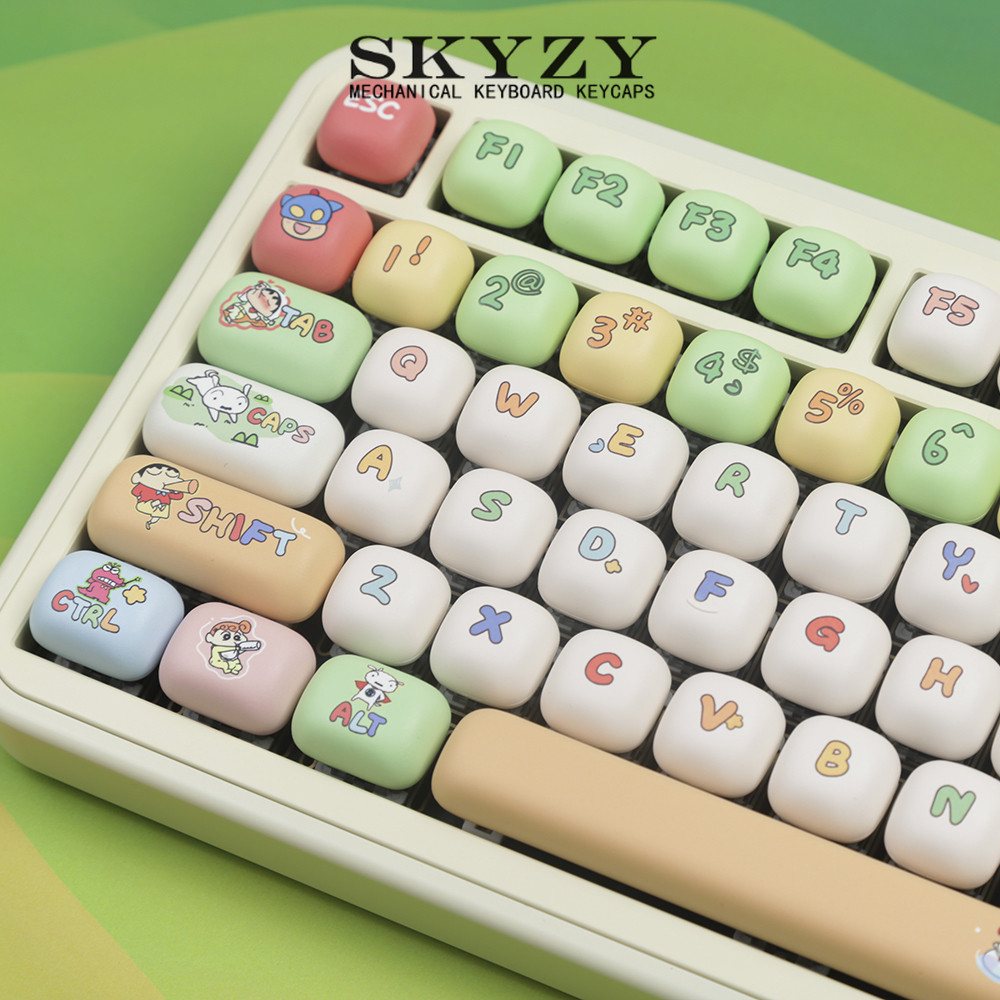 Crayon Shin-chan Keycaps MOG Profile Cute Small Steamed Bun PBT Dye Sub ...